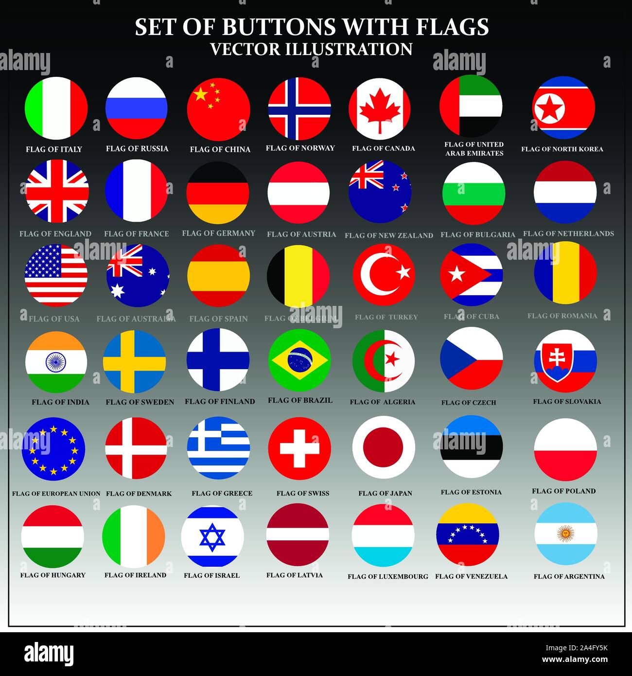 Bright set of banners with flags. Colorful illustration with flags of ...