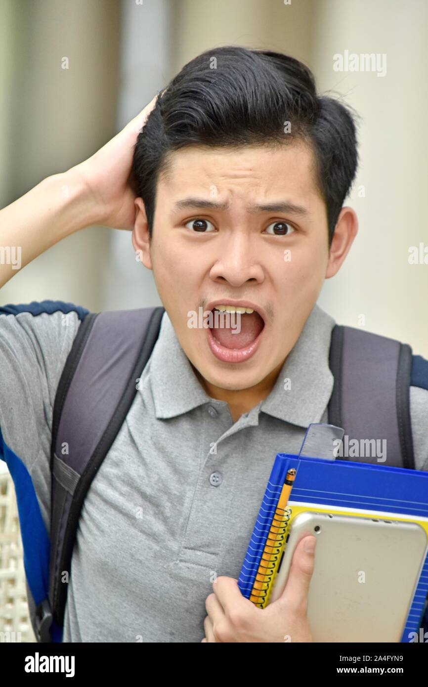 Shocked Boy Student Stock Photo - Alamy