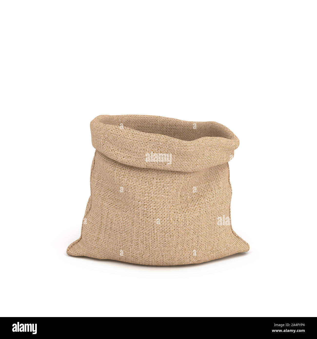 3d rendering of open canvas sacks in front view isolated on white ...