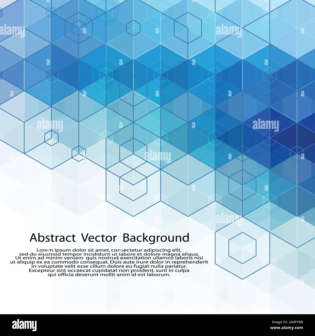 Vector abstract geometric hexagonal blue background Stock Vector Image ...