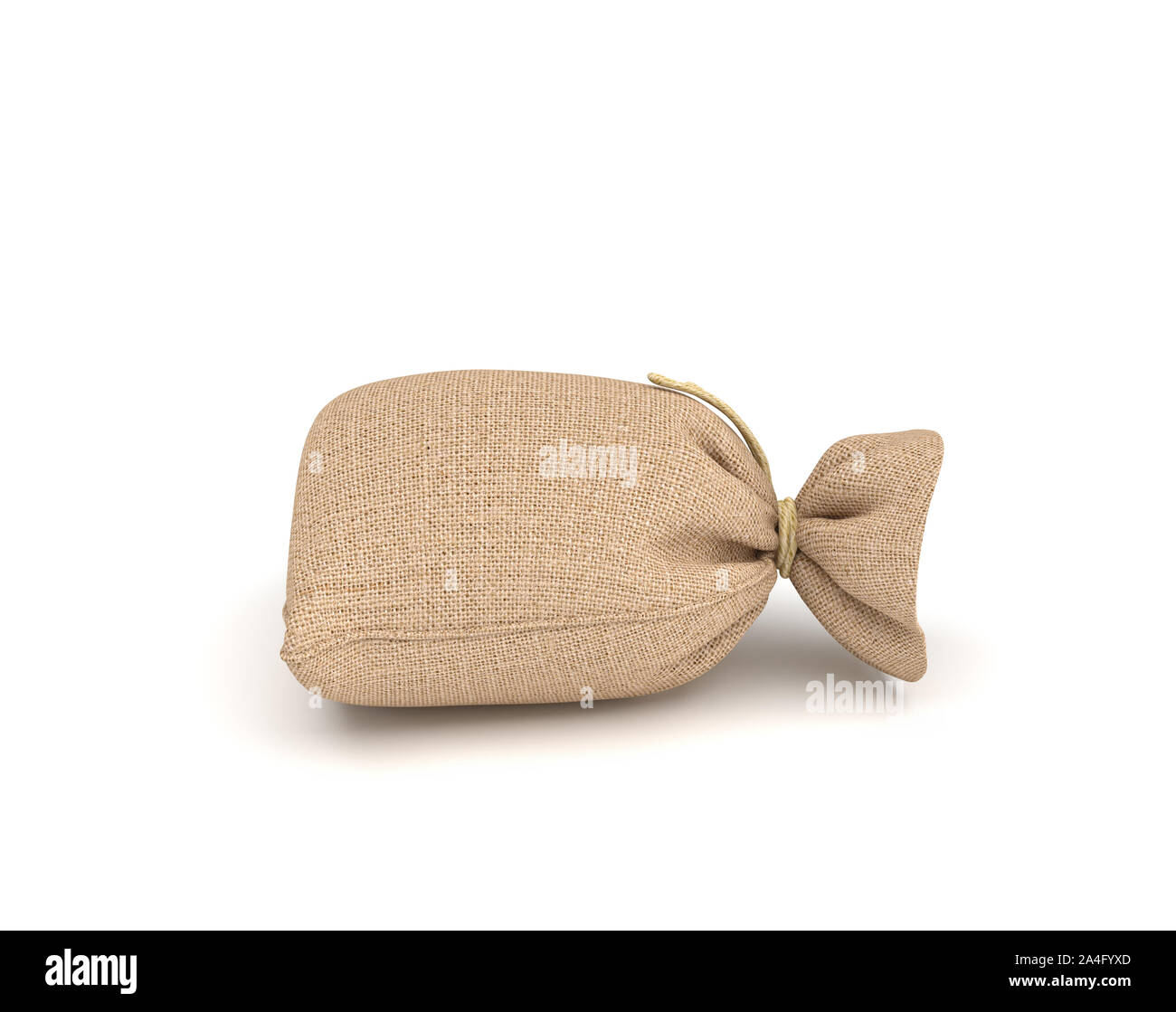 3d rendering of burlap money bag isolated on white background. Earning ...