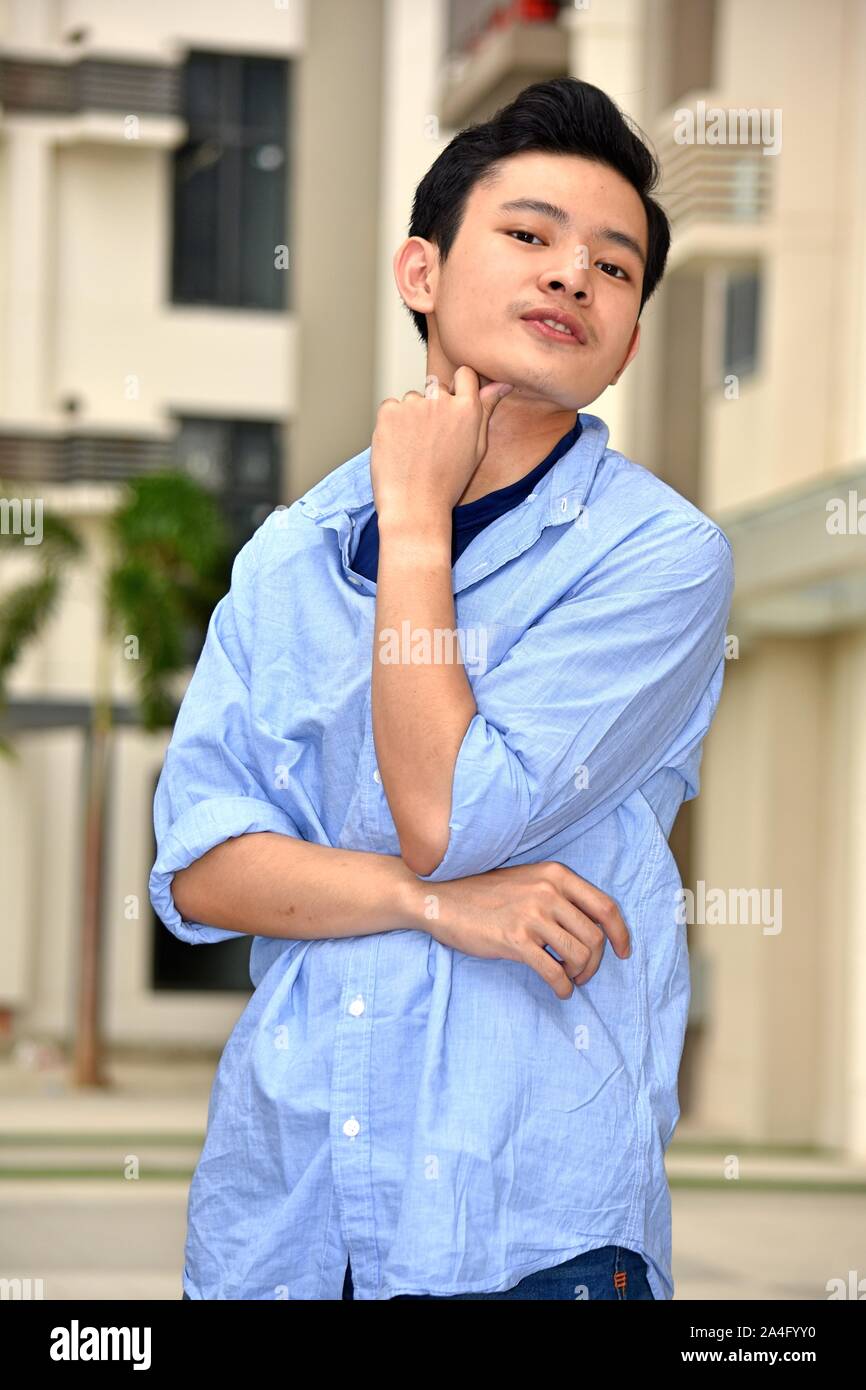 Posing Asian Boy Stock Photo - Alamy
