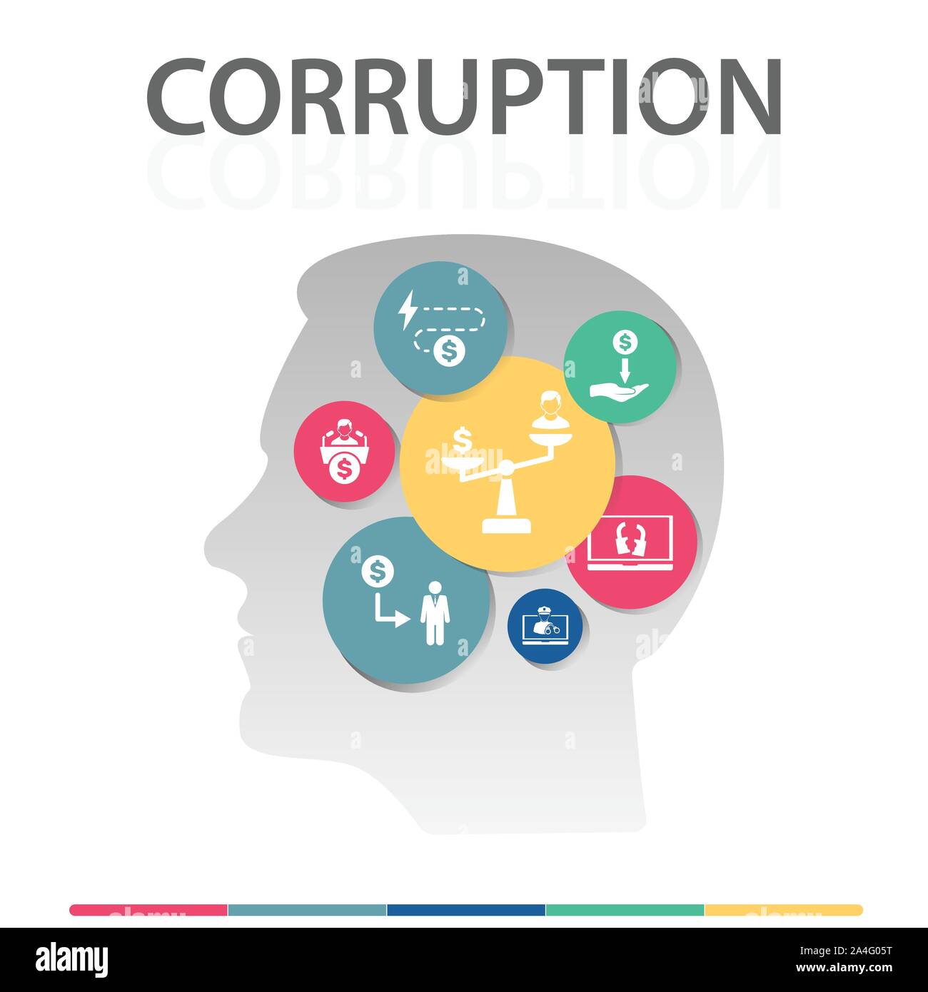 Corruption Infographics vector design. Timeline concept include unjust ...