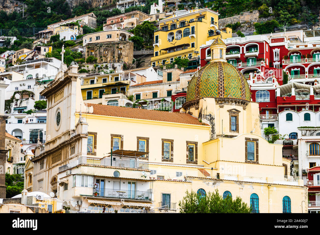 View of Positano village along Amalfi Coast in Italy Stock Photo - Alamy