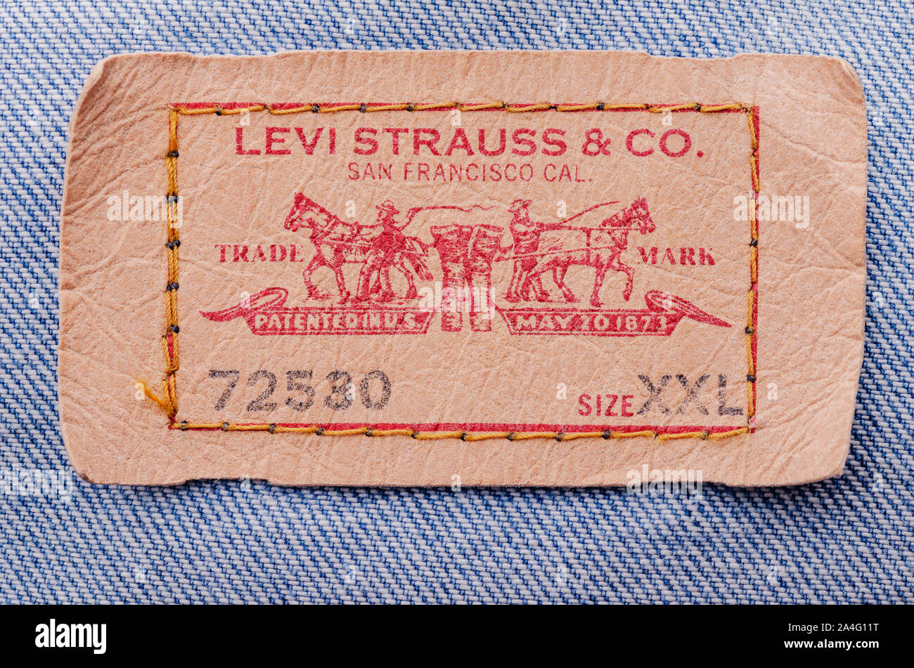 Closeup of Levi Strauss label Stock Photo - Alamy