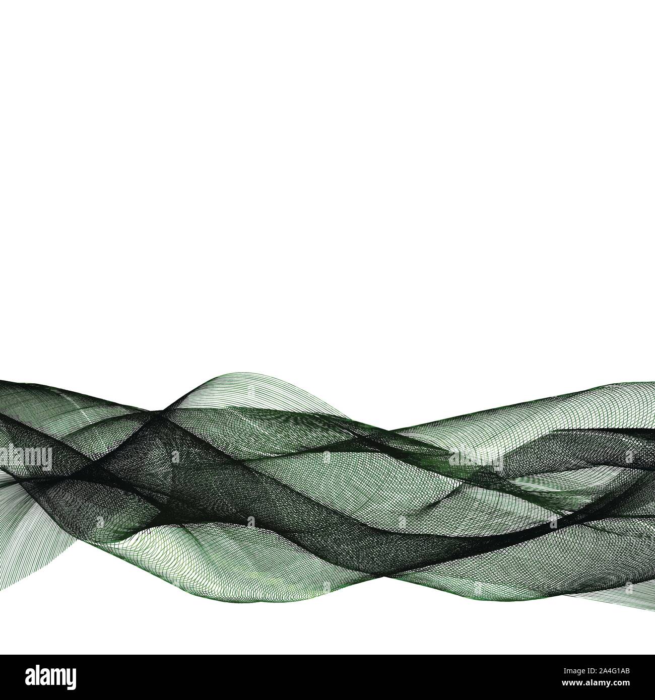 Abstract green wavy lines. Colorful vector background. Green smoke wave ...