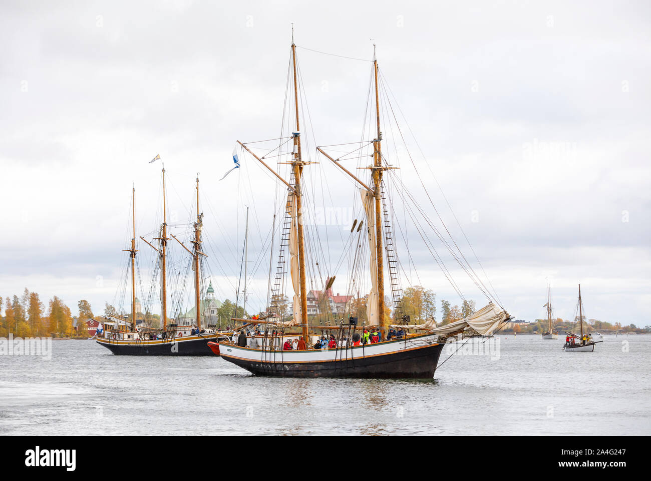HELSINKI, FINLAND - OCTOBER 12, 2019: Finland’s tall sailing ships ...