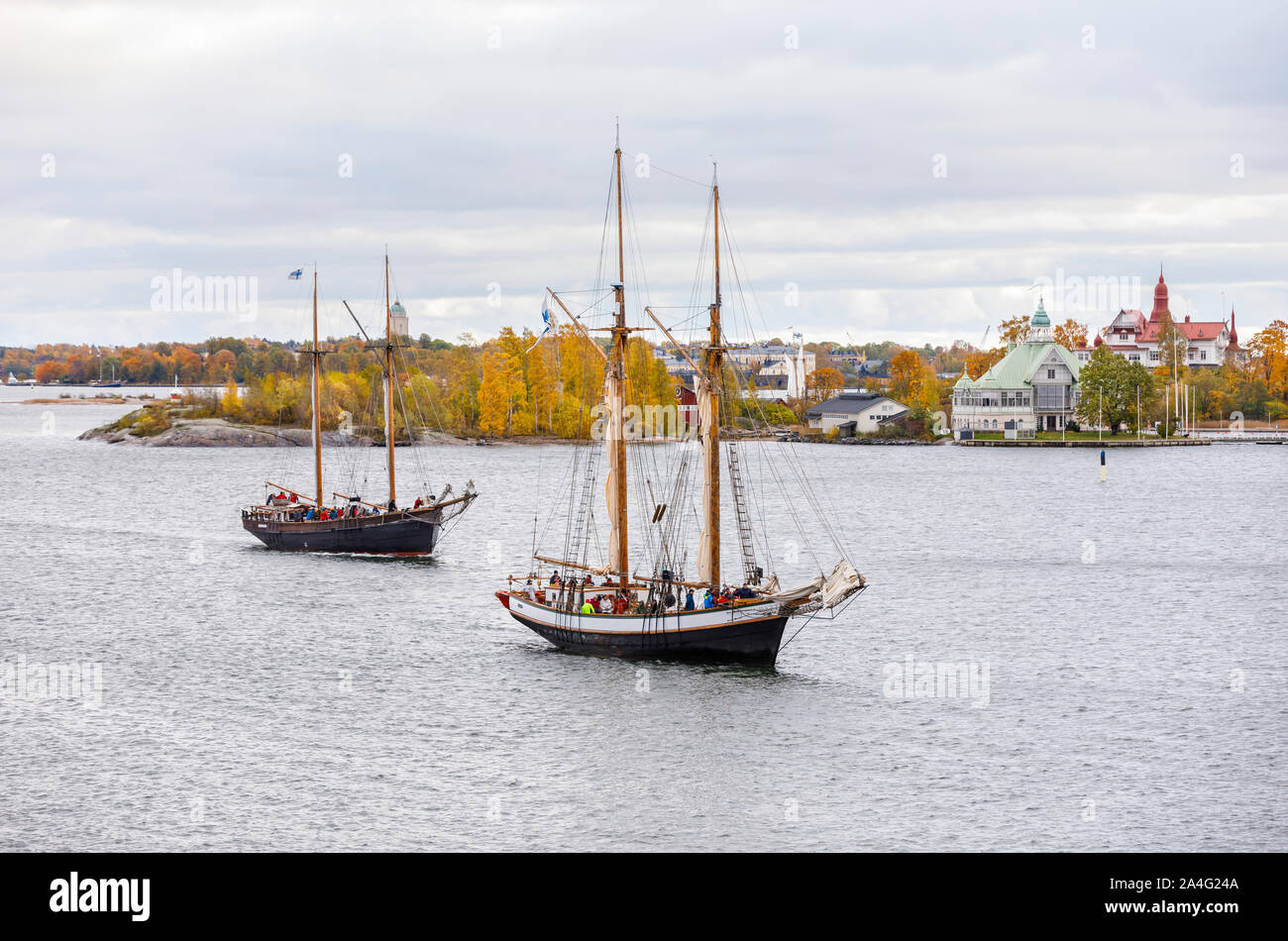 HELSINKI, FINLAND - OCTOBER 12, 2019: Finland’s tall sailing ships ...