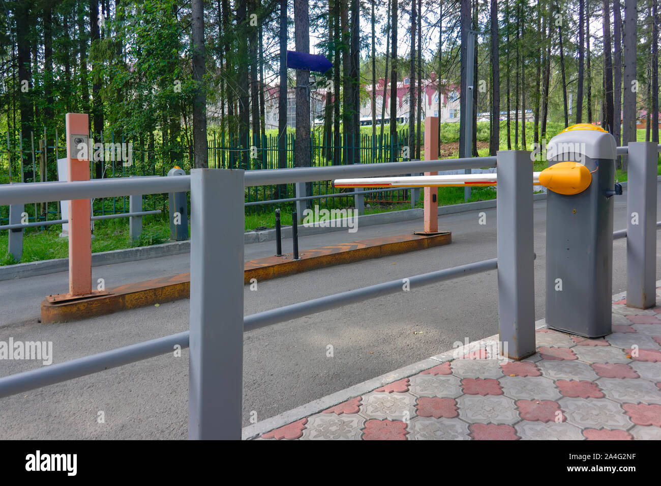 Close up Barrier Gate Automatic system for security. Automatic entry ...