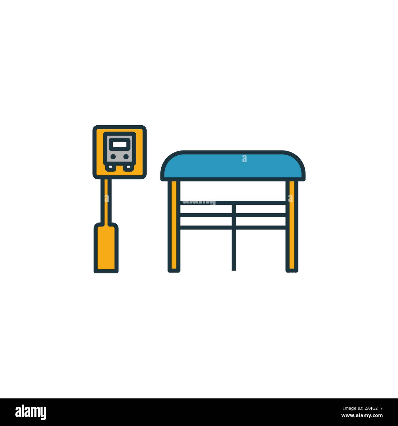 Bus Stop outline icon. Thin style design from city elements icons ... Bus Stop outline icon. Thin style design from city elements icons ...