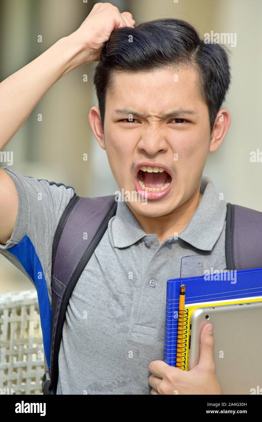 University Diverse Male Student And Confusion Stock Photo - Alamy