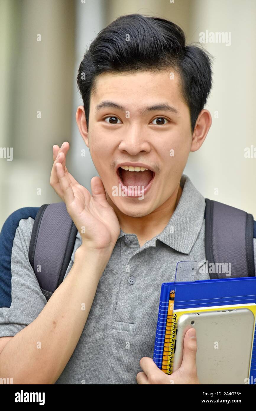Surprised Boy Student Stock Photo - Alamy