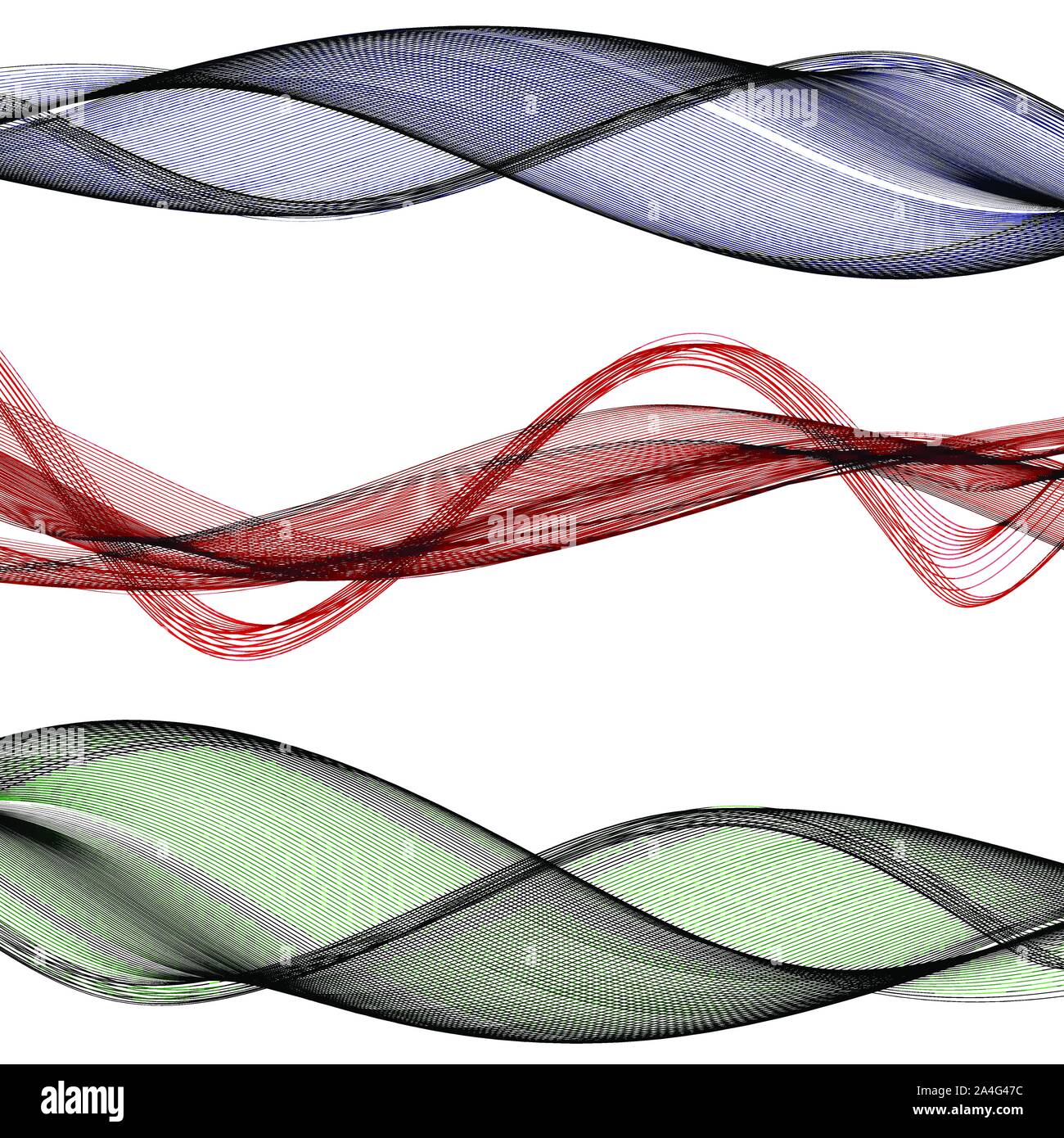 Vector set abstract wave pattern. Blue wave. Green wave. Red wave ...