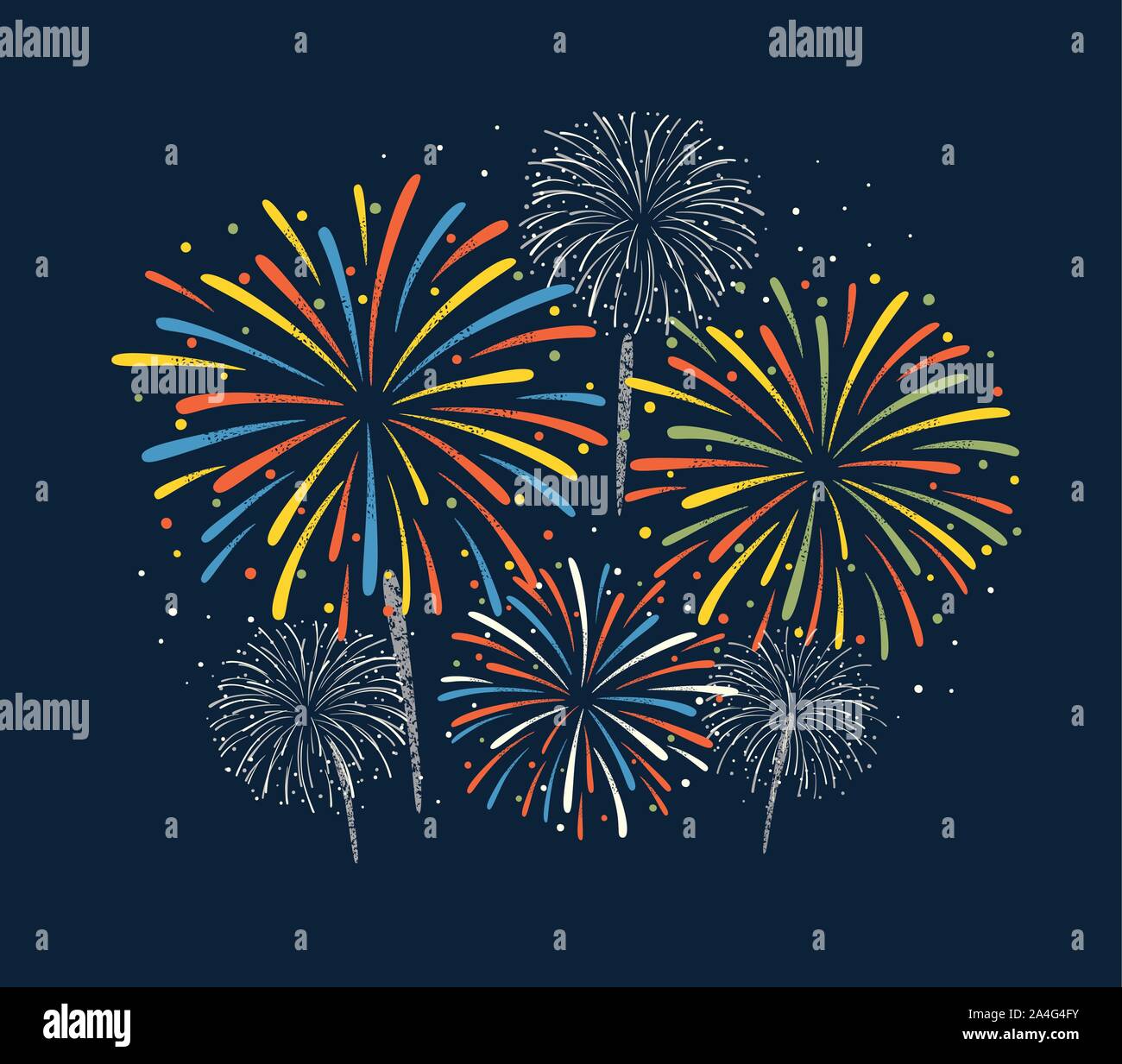 Festive color firework on dark night background Stock Vector Image ...