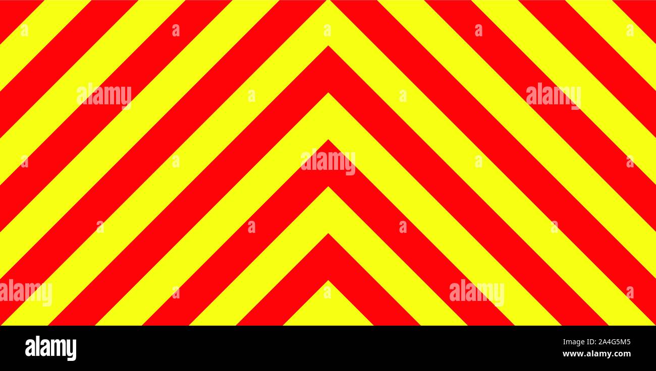 A red and yellow warning chevron emergency vehicle background Stock ...
