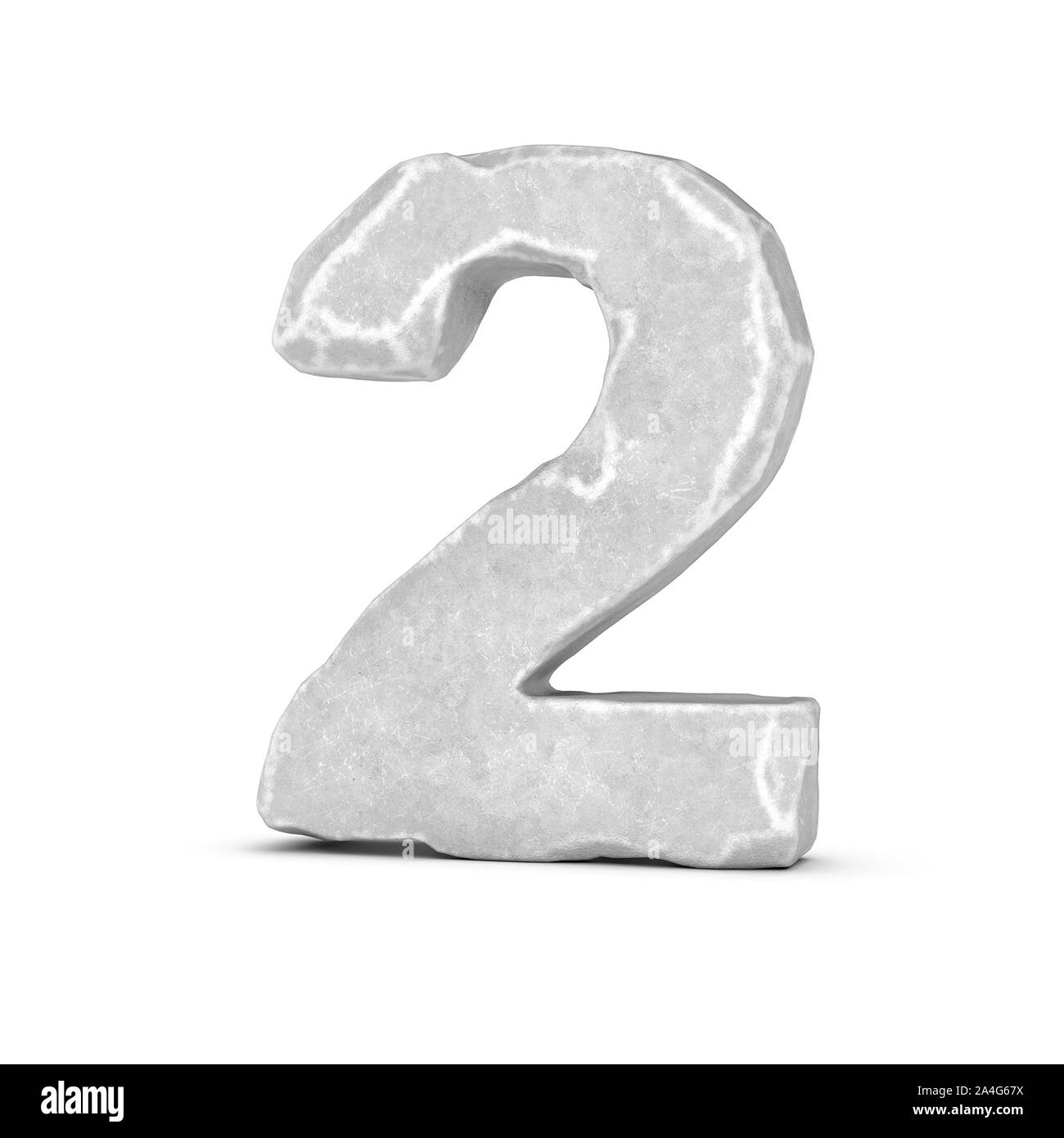 3D rendering of stone number 2 isolated on white background. Figures ...