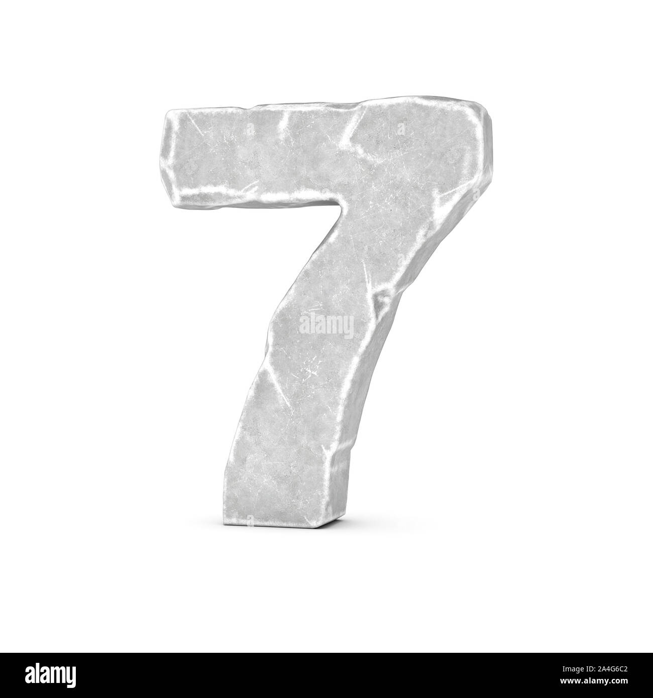 3D rendering of stone number 7 isolated on white background. Figures ...