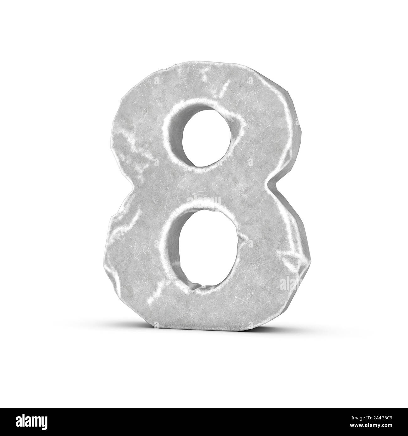 3D rendering of stone number 8 isolated on white background. Figures ...