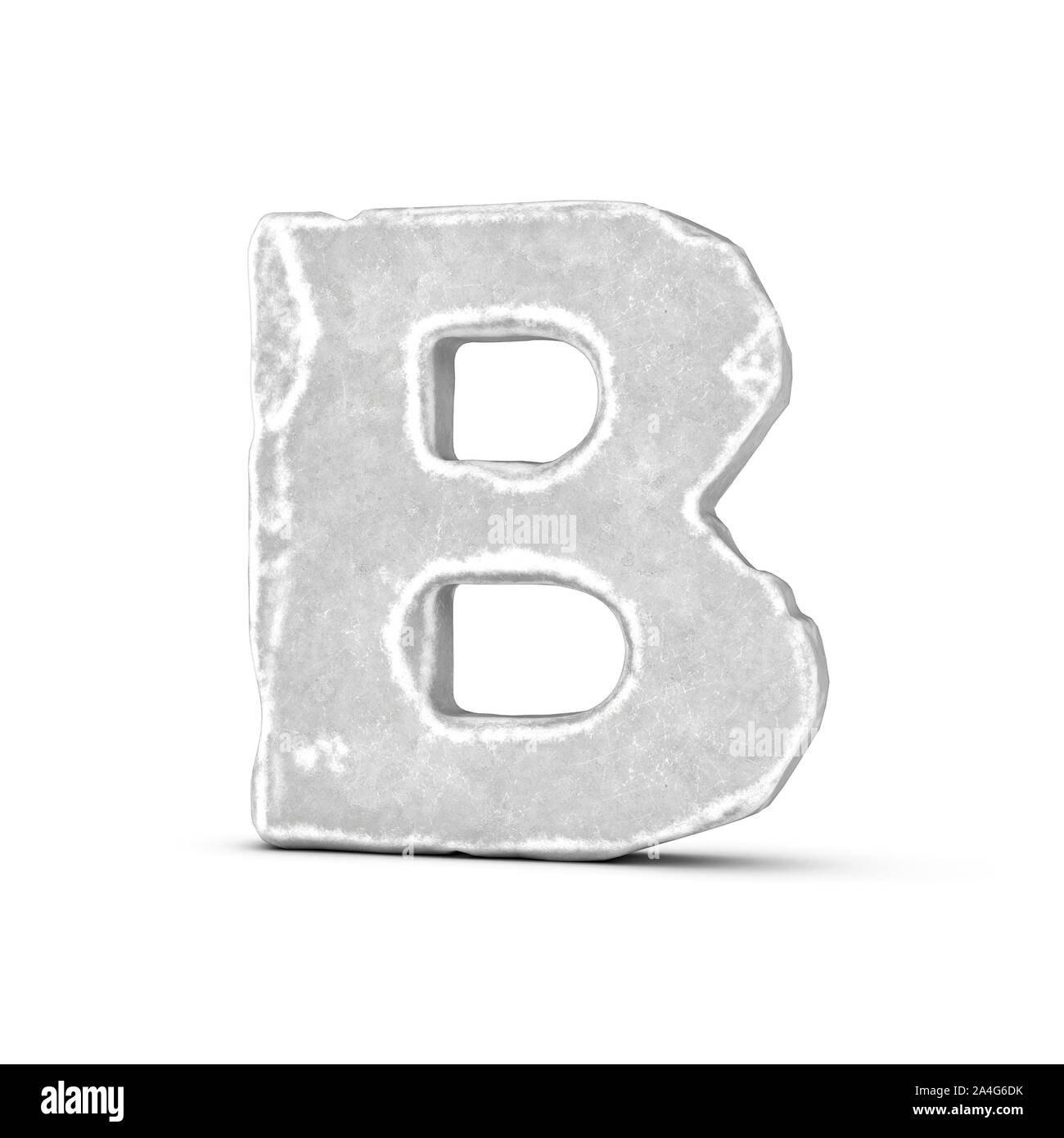 3D rendering of stone letter B isolated on white background. Figures ...