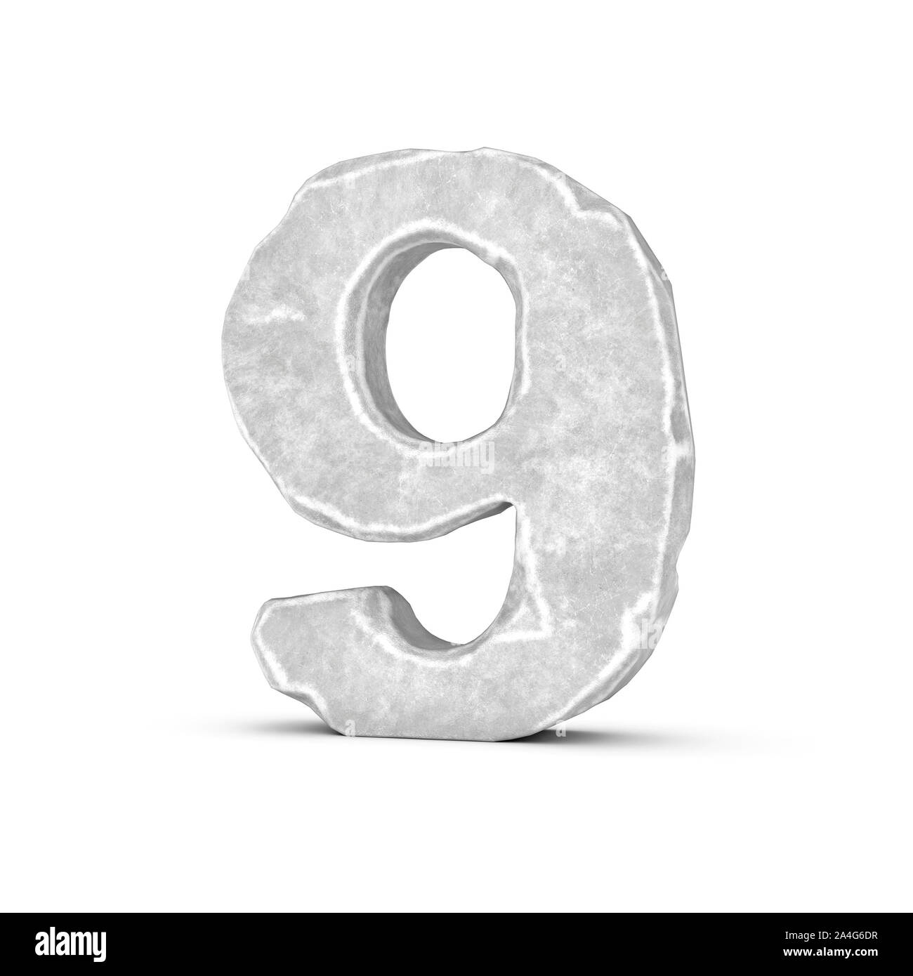 3D rendering of stone number 9 isolated on white background. Figures ...