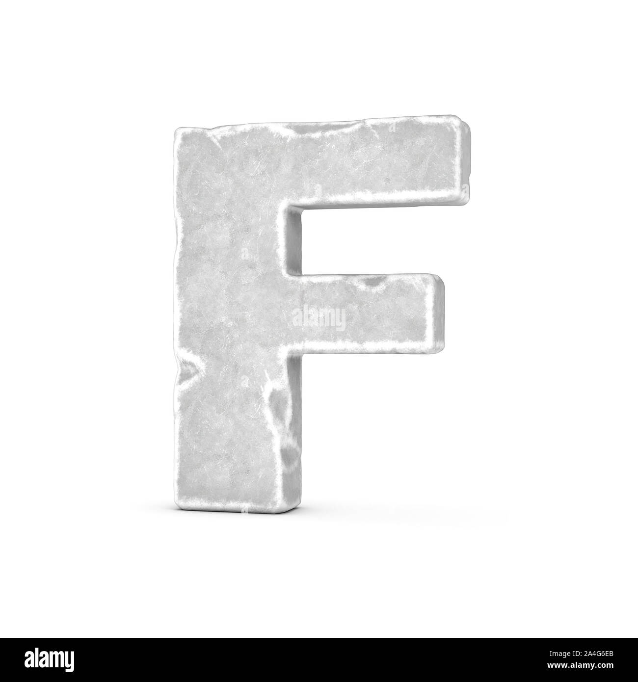 3D rendering of stone letter F isolated on white background. Figures ...