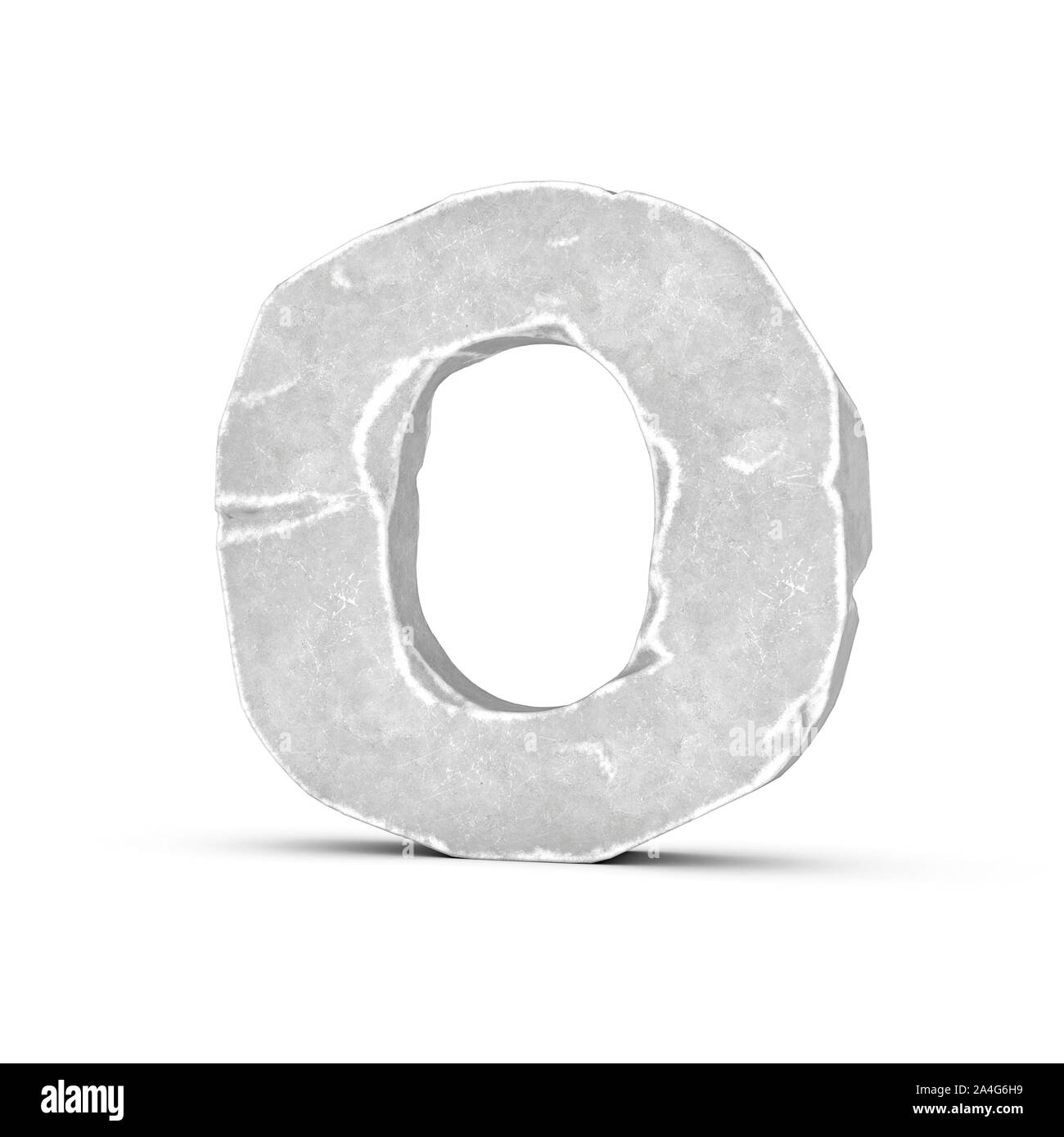 3D rendering of stone letter O isolated on white background. Figures ...