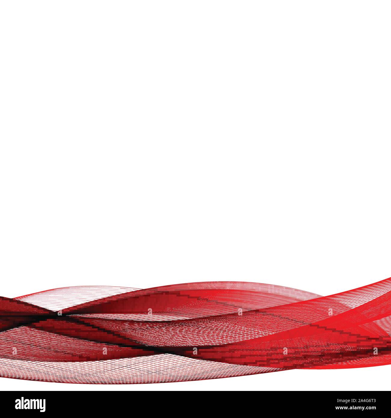 Abstract red color wave design element. vector background with curves ...