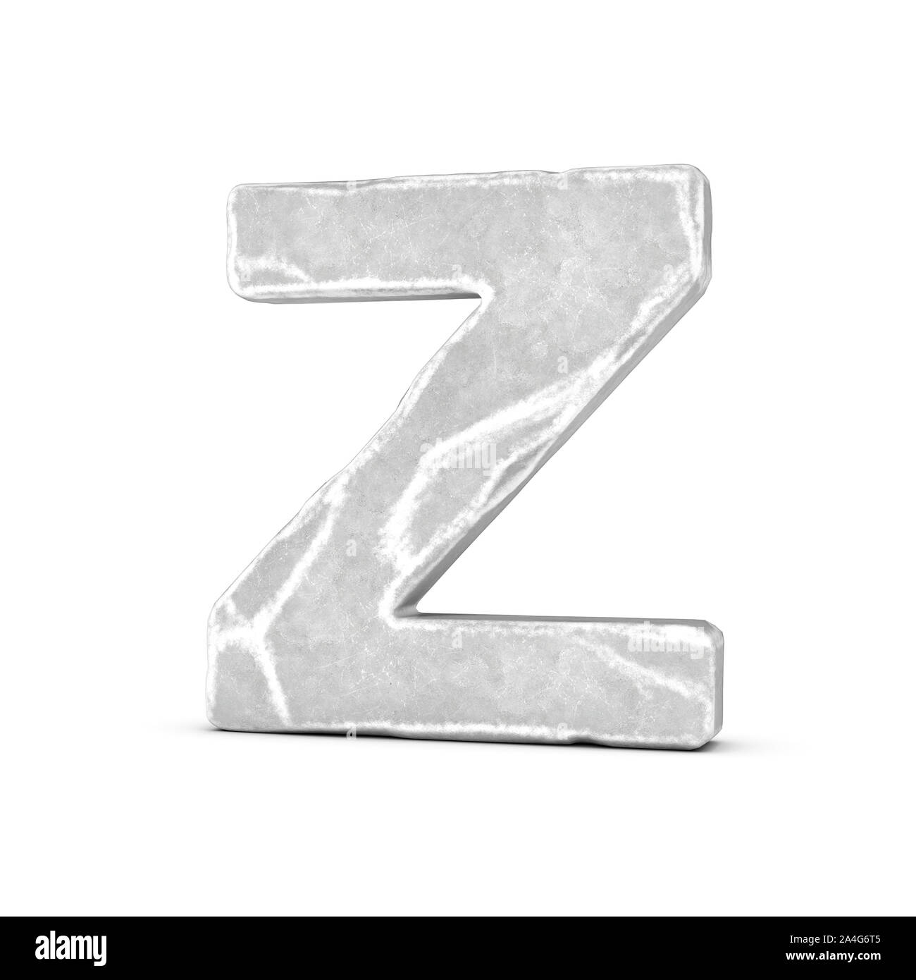 3D rendering of stone letter Z isolated on white background. Figures ...