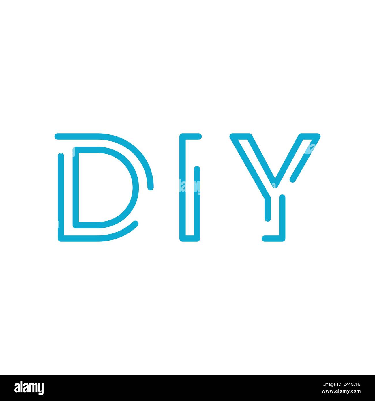 Do it yourself. DIY linear otline letters. homemade concept. Stock ...