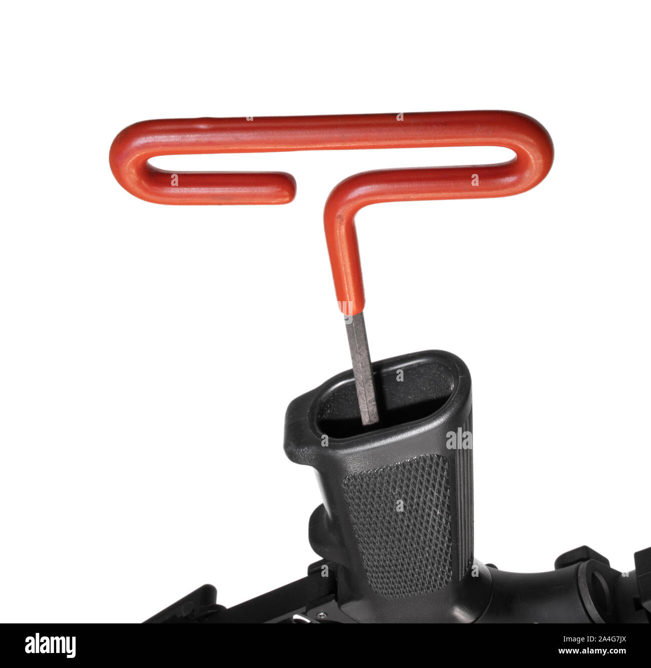 Assault rifle pistol grip removal tool and grip on white Stock Photo ...