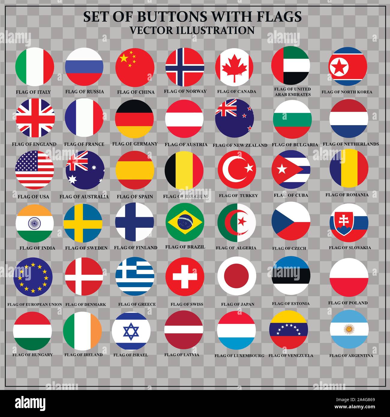 Bright set of banners with flags. Colorful illustration with flags of ...