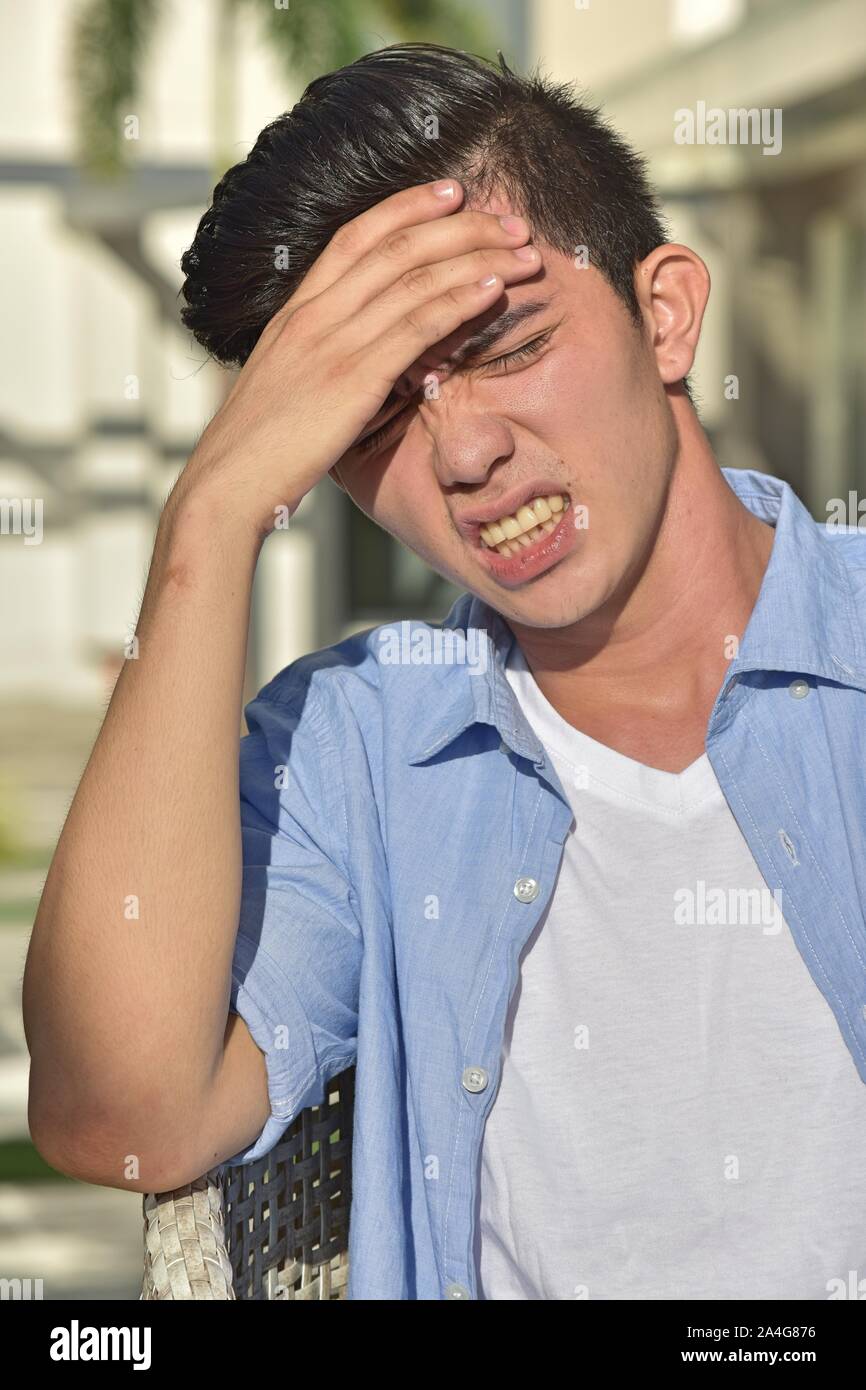 An Anxious Adult Male Stock Photo - Alamy