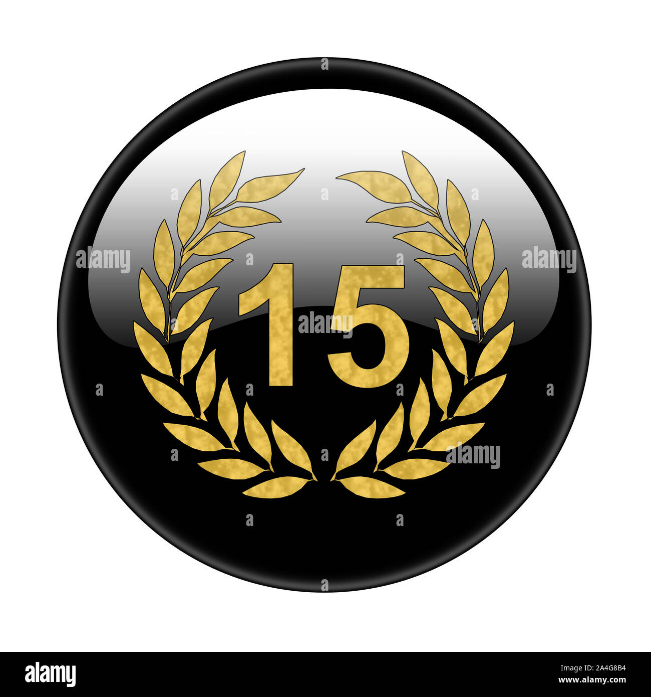 Button with garland to celebrate the anniversary Stock Photo - Alamy