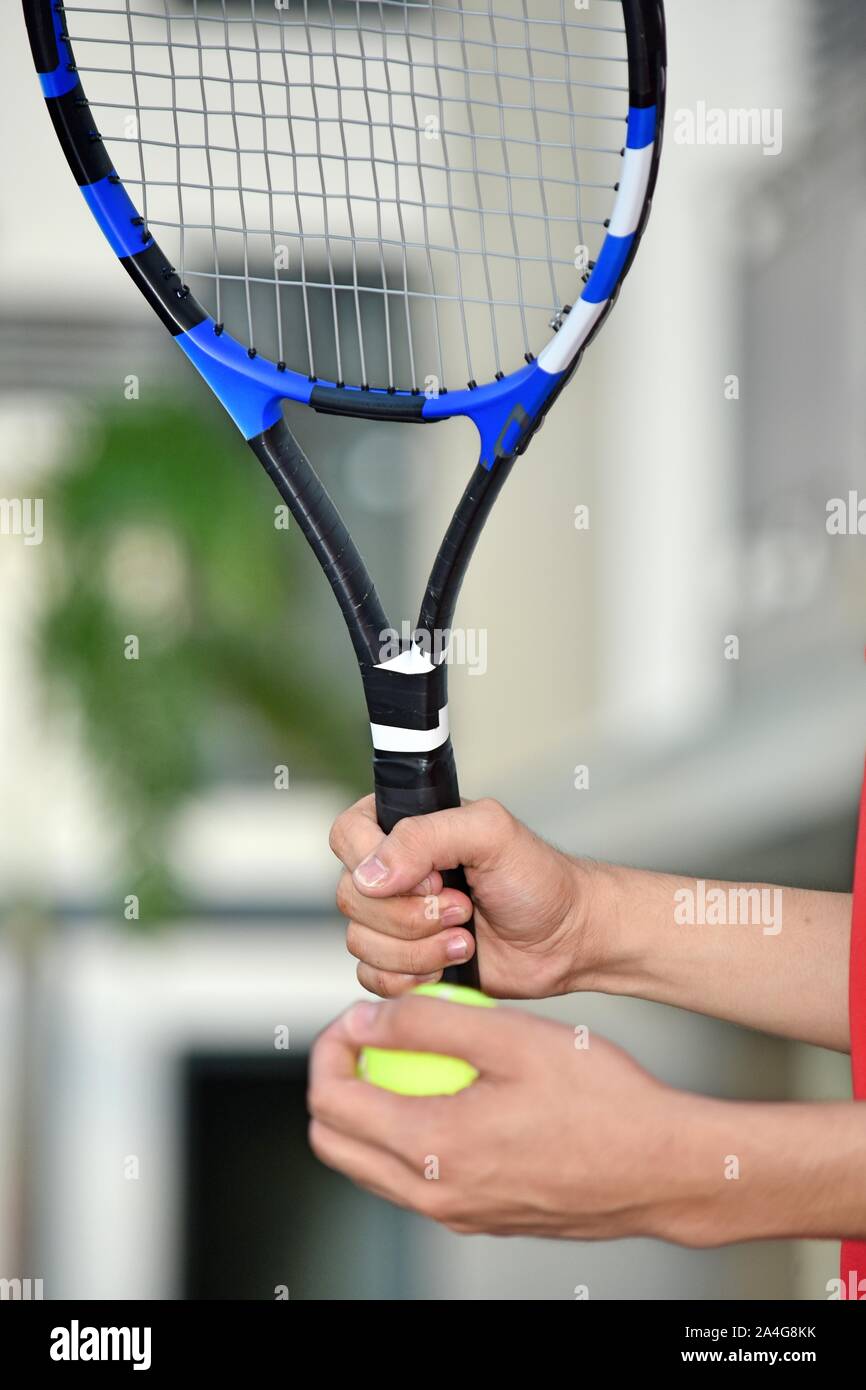 Tennis Racket And Ball Stock Photo - Alamy