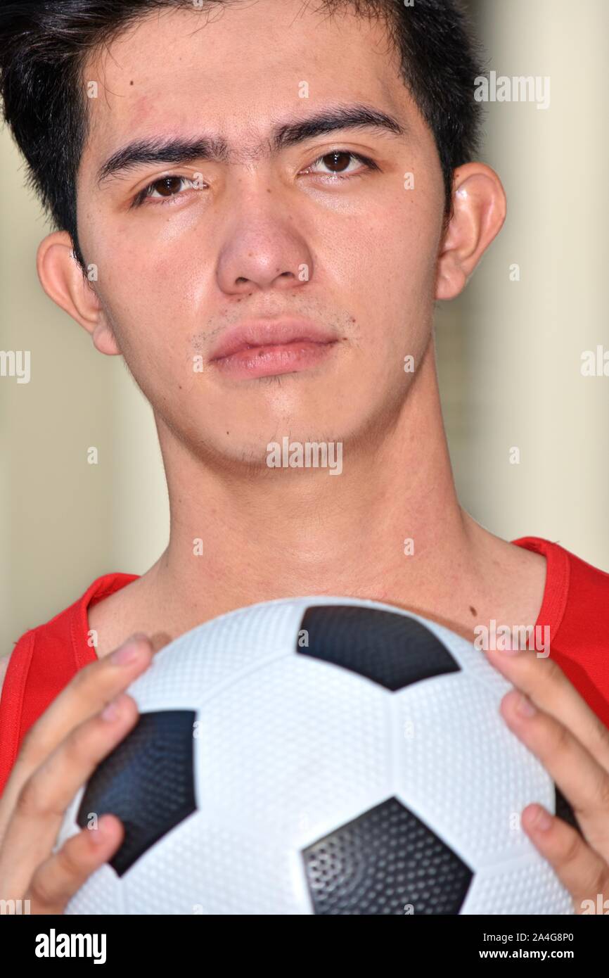Serious Athlete Diverse Person With Soccer Ball Stock Photo - Alamy