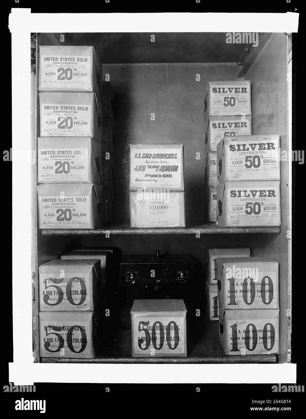 Treasury Dept. Ofc. of U.S. Treasuer. Reserve vault Cash room packages ...