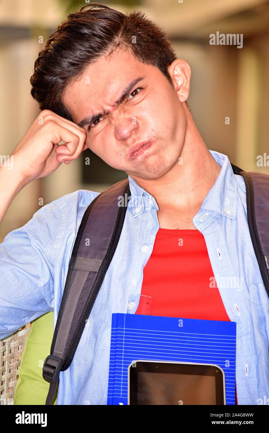 An University Male Student Under Stress Stock Photo - Alamy