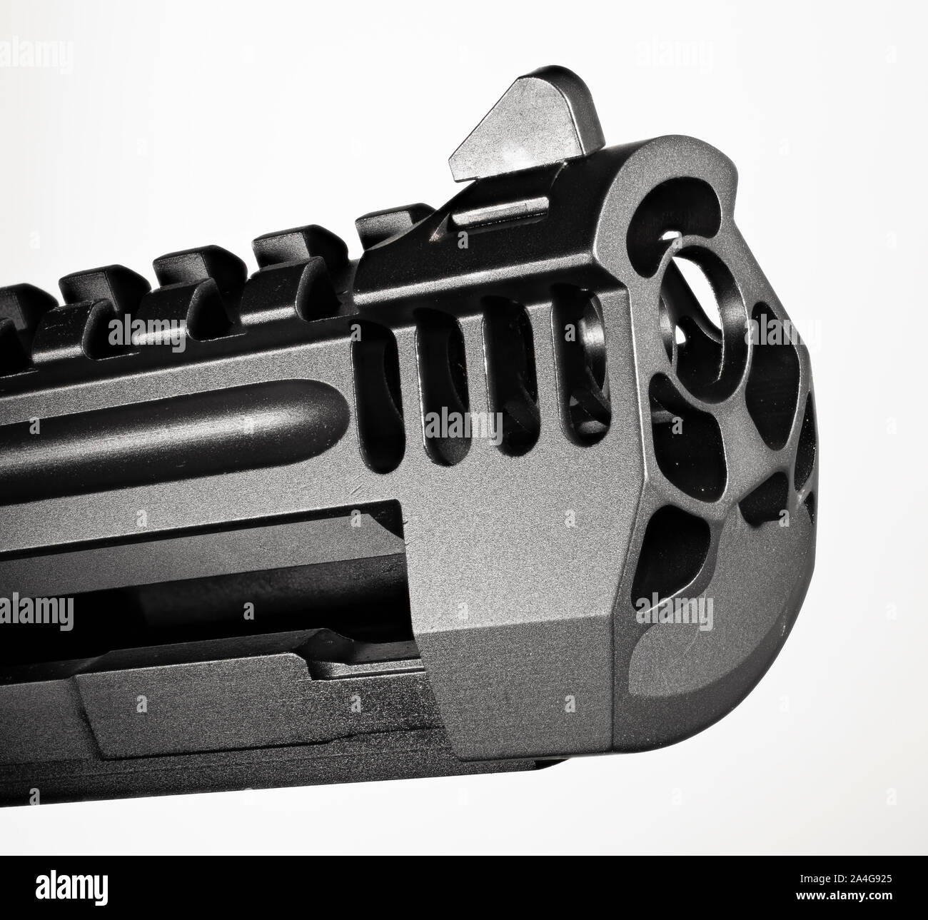 Pistol barrel seen on the muzzle side isolated on white Stock Photo - Alamy