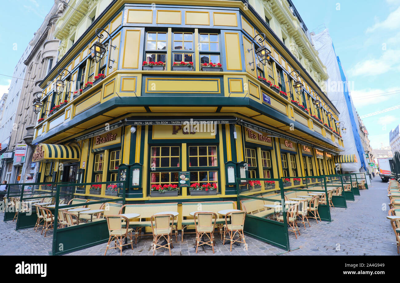 Drug Opera restaurant building in Gretry street, Grand Place , in the ...