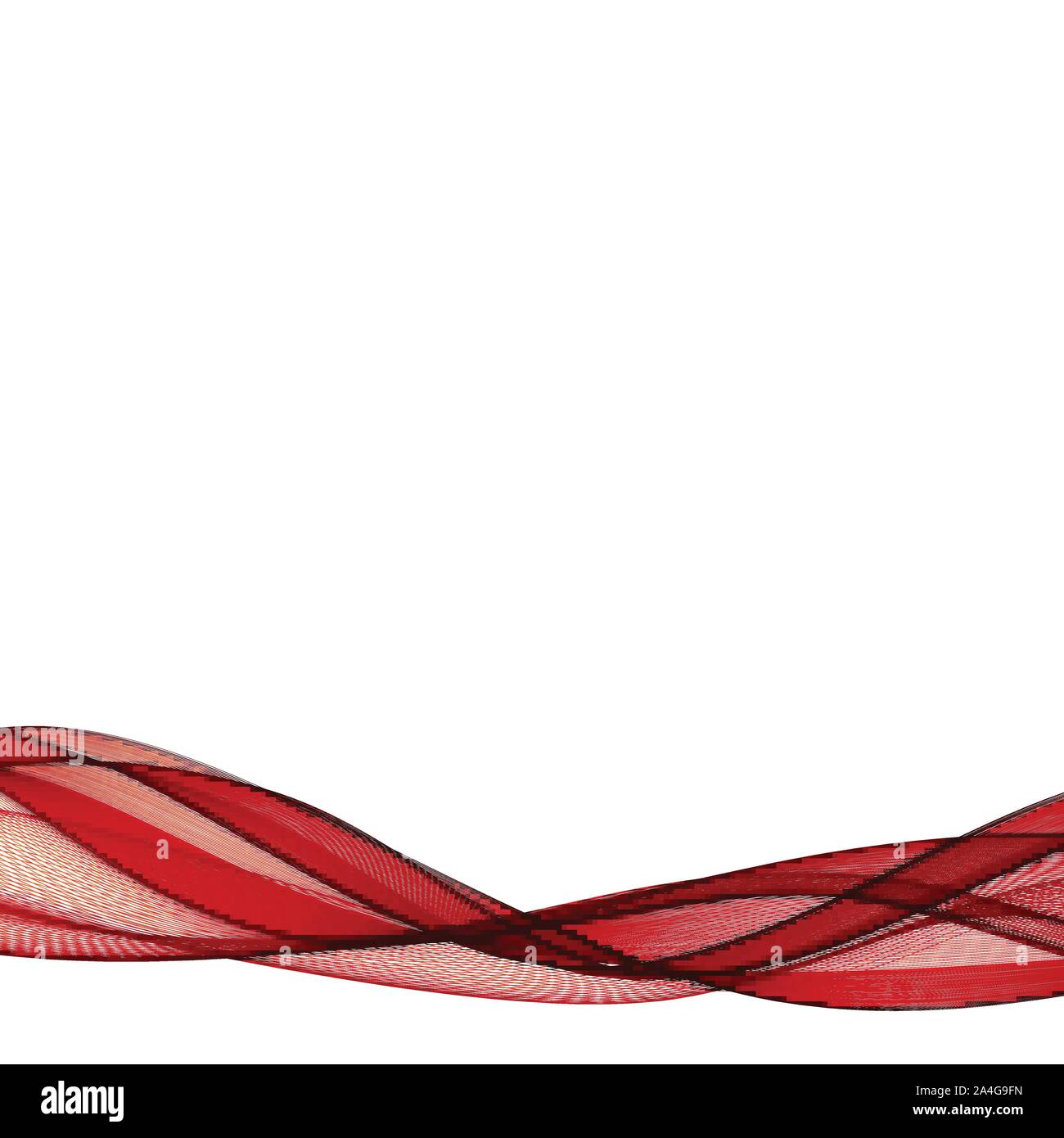 Red waves, streams or lines on white. Vector abstract dynamic ...