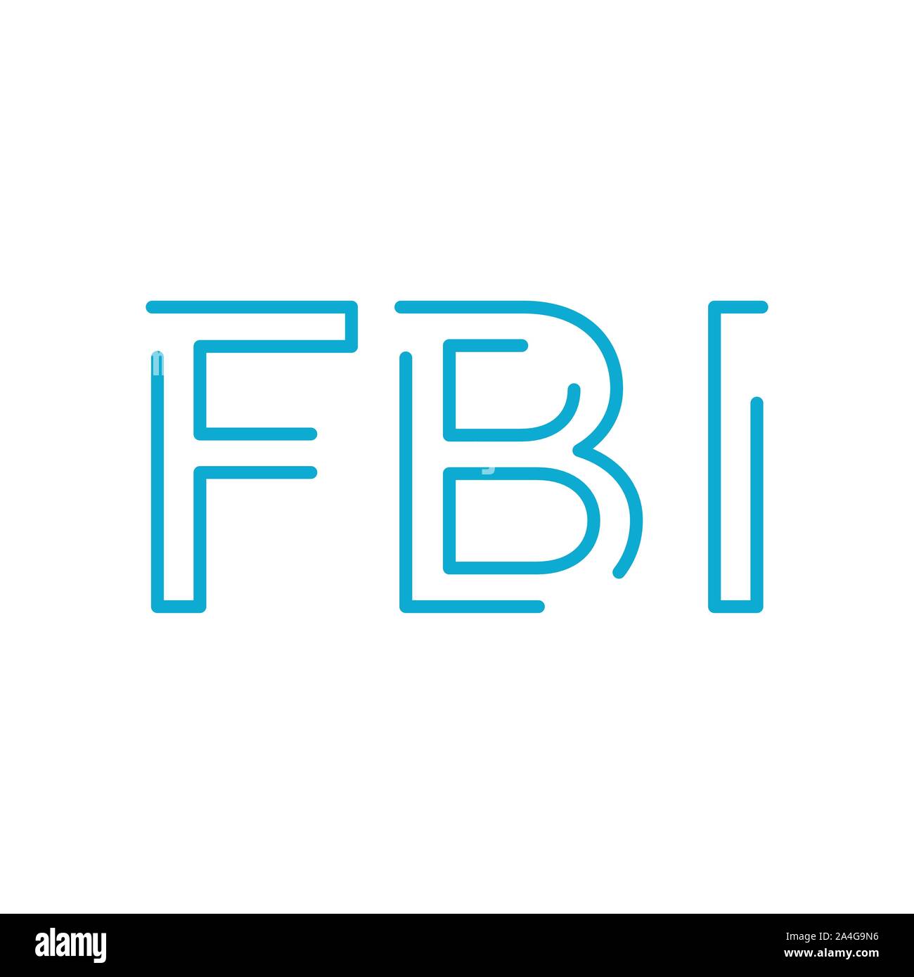 FBI lettering. Blue graphic element for typography style, minimalistic ...