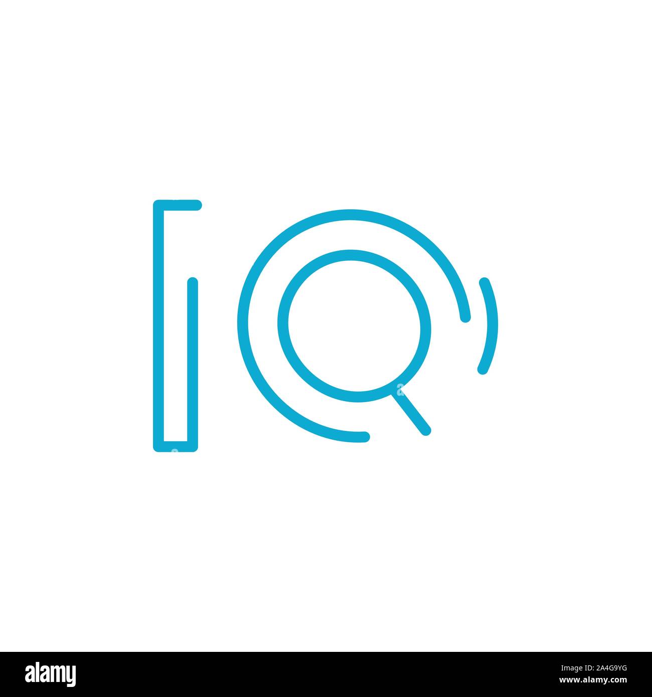 IQ I Q Blue Letter Design. Vector typography. hope poster or card. Blue ...