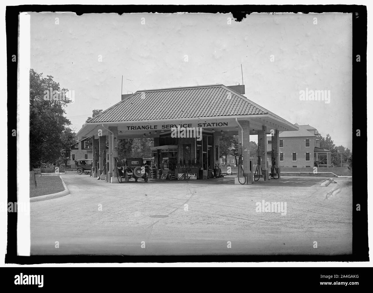 Triangle Service Station Stock Photo - Alamy