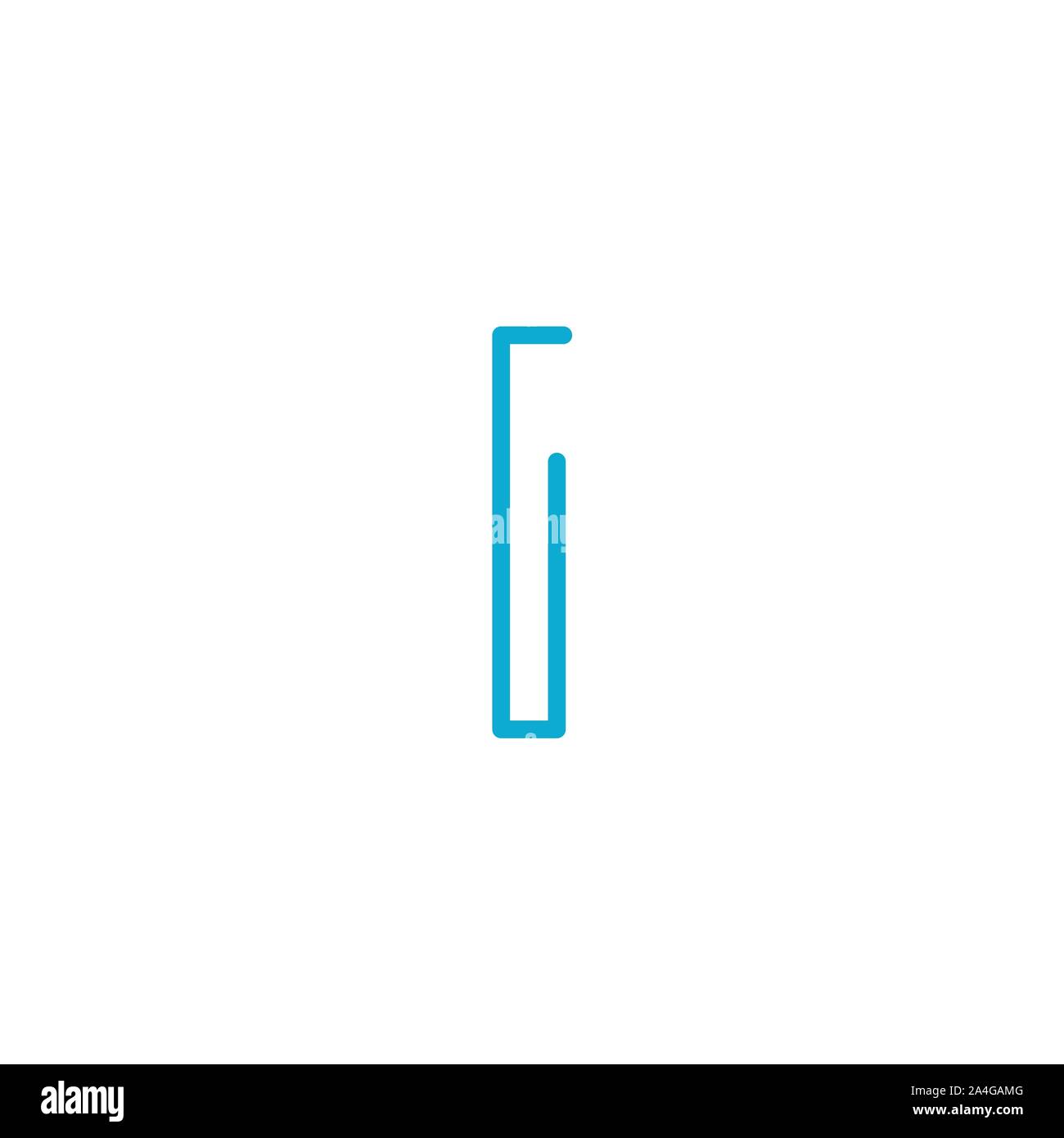 Linear geometric outline alphabet Letter I, Simple Logo Design, Blue ...