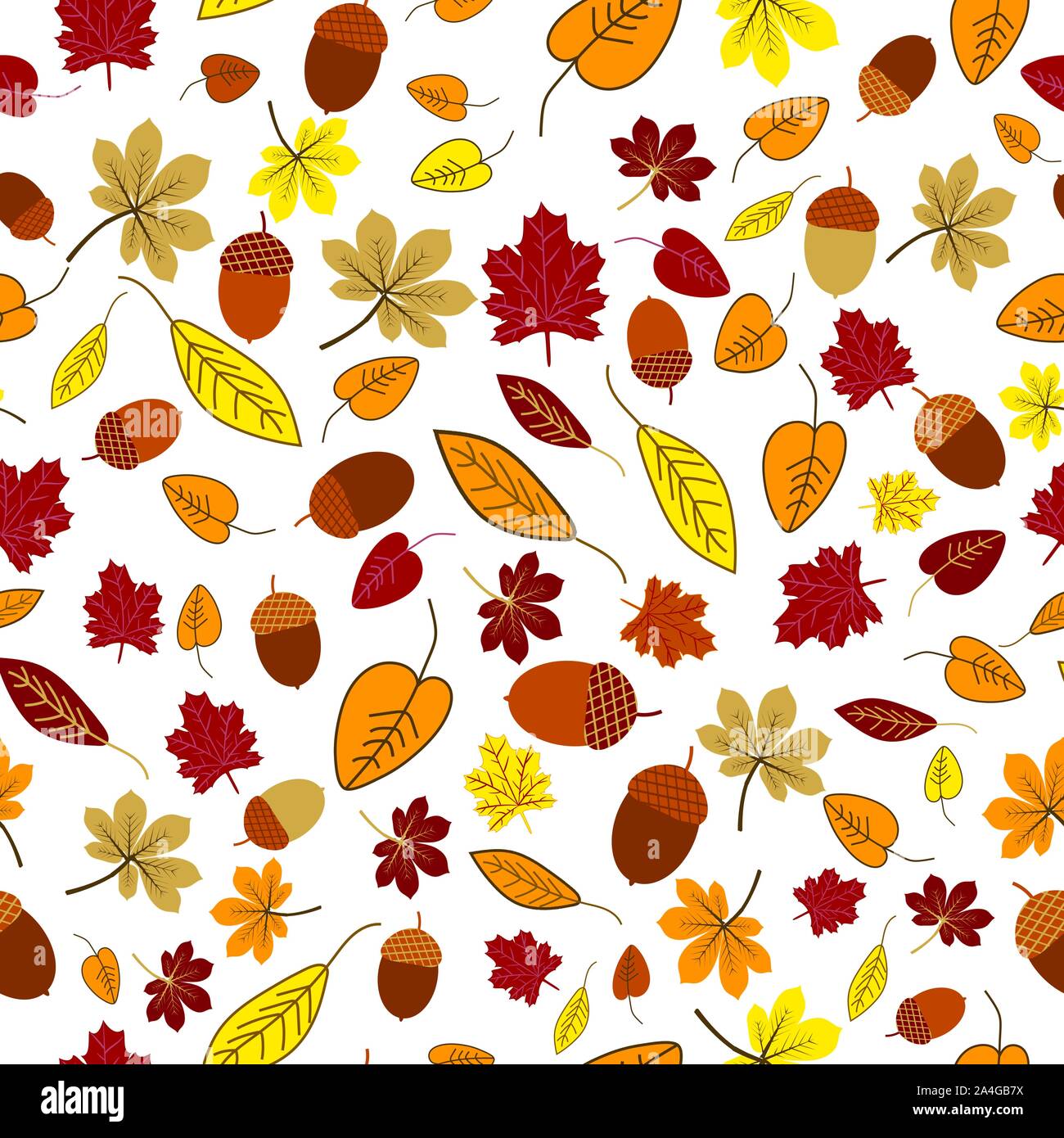 Beautiful autumn inspired seamless pattern background with falling ...