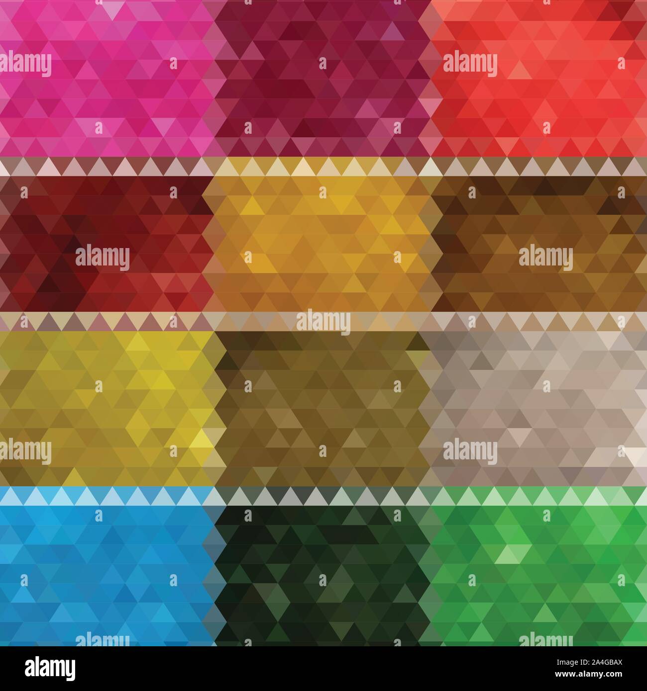 Set Of Four Colorful Abstract Geometric Background With Triangular Polygons Colorful Mosaic Of