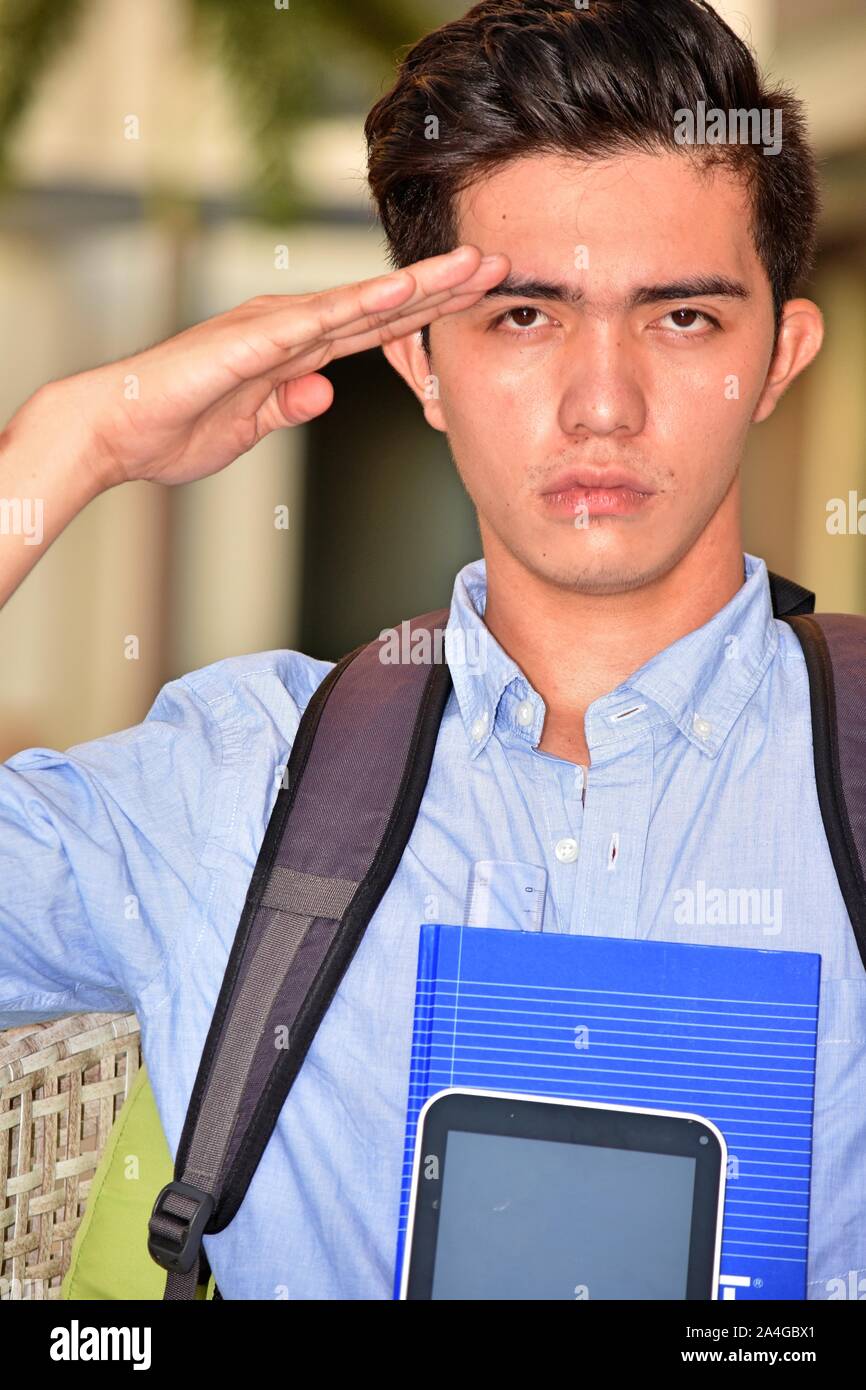 Boy Student Saluting Stock Photo - Alamy