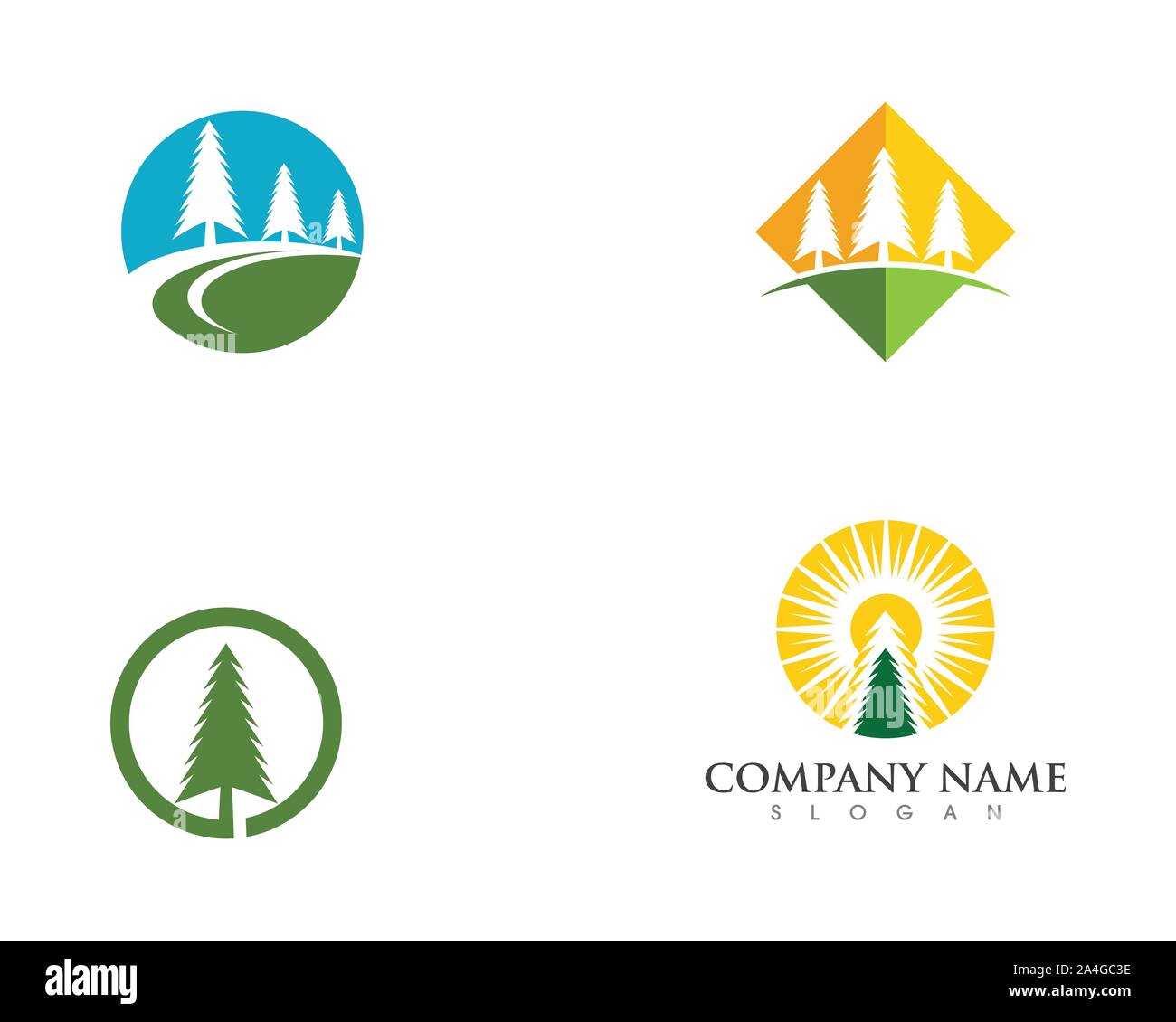 Cedar tree Logo template vector icon illustration design Stock Vector ...