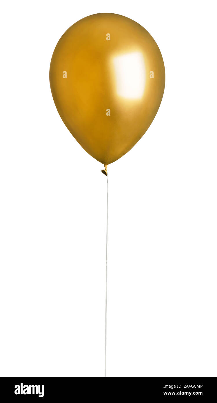 Golden balloon isolated on white background Stock Photo - Alamy