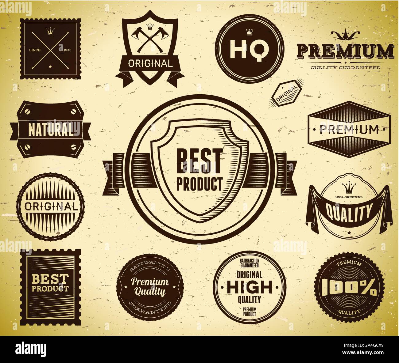 Vintage labels. Collection 4 Stock Vector Image & Art - Alamy